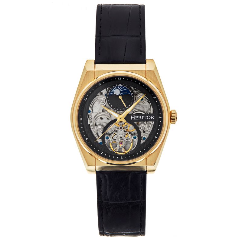 Heritor Automatic Daxton Skeleton Watch - Black/White - HERHS3001